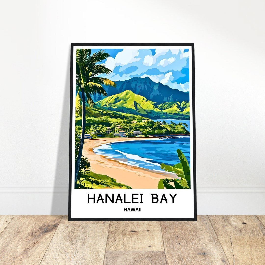 Hanalei Bay Travel Print Hanalei Bay Poster American Art Print Hawaii ...