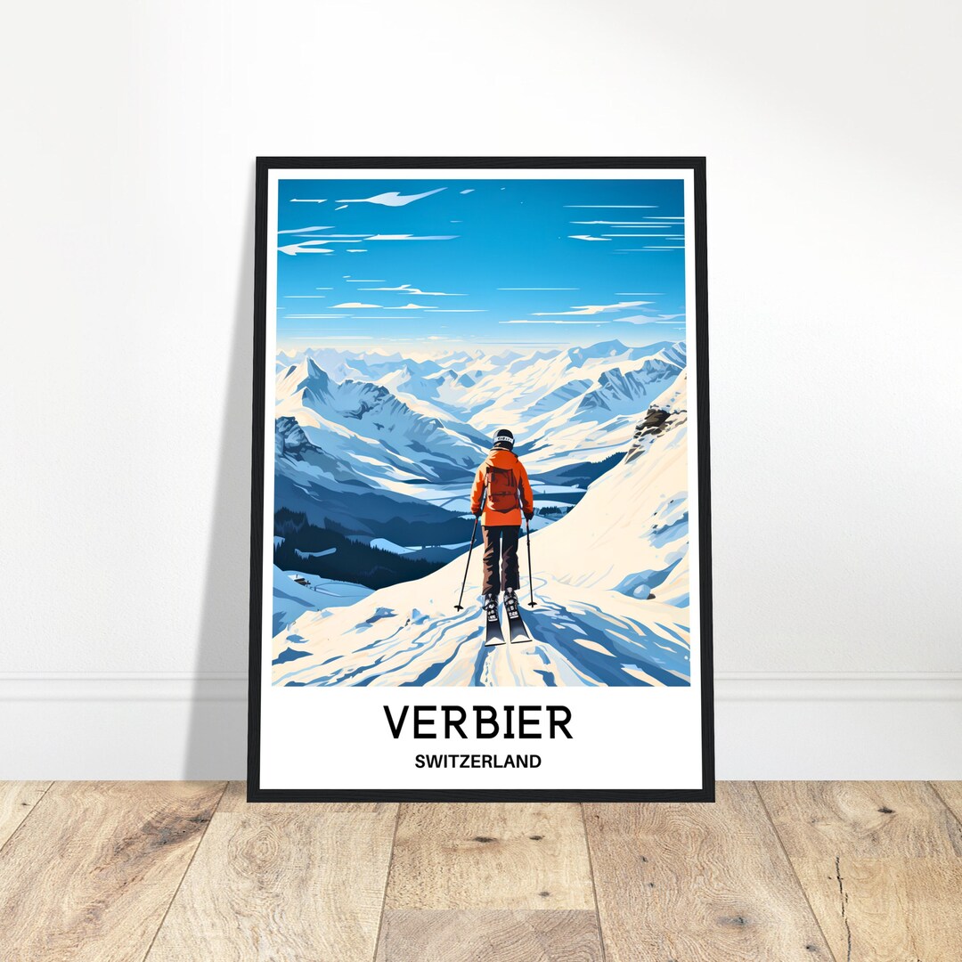 Verbier Travel Print Verbier Poster Swiss Art Print Switzerland Lover ...