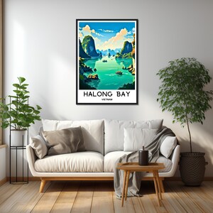 Halong Bay Travel Print Ha Long Bay Poster Vietnamese Art Print Vietnam ...