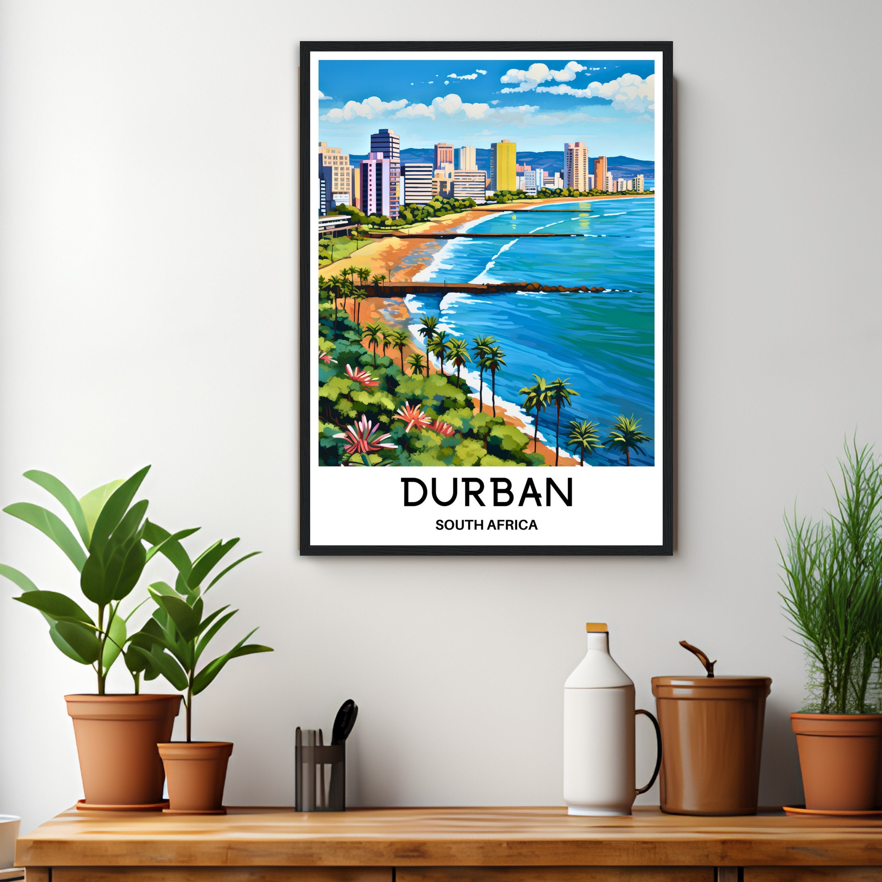 Durban Travel Print Durban Poster South African Art Print South Africa ...