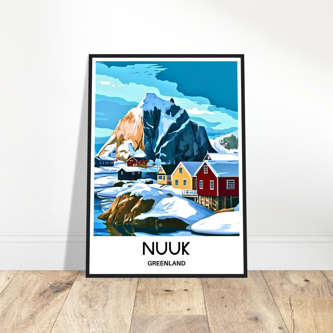 Nuuk Travel Print Nuuk Poster Greenland Lover Gift Wall Hanging Art Print Home Office Desk Room ...