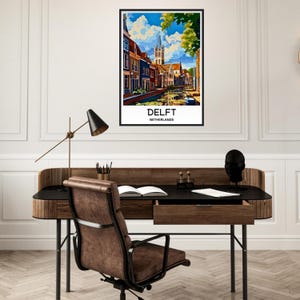 Delft Travel Print Delft Poster Dutch Art Print Netherlands Lover Gift ...