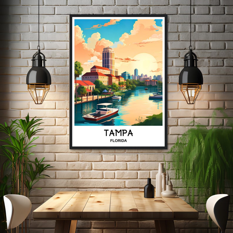 Tampa Travel Print Tampa Poster American Art Print America Lover Gift ...
