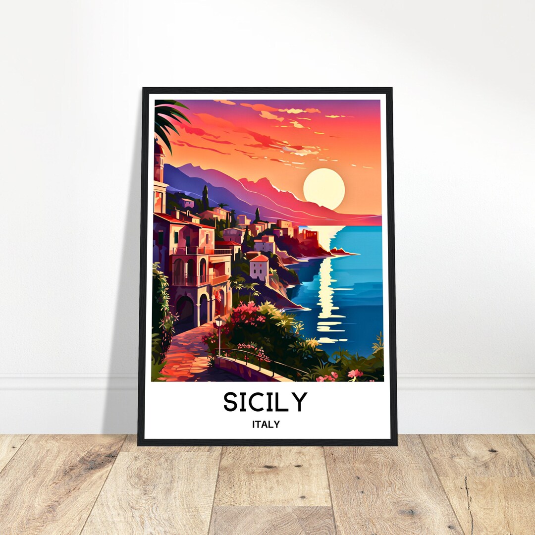 Sicily Travel Poster Sicily Travel Print Sicily Italy Travel Print ...