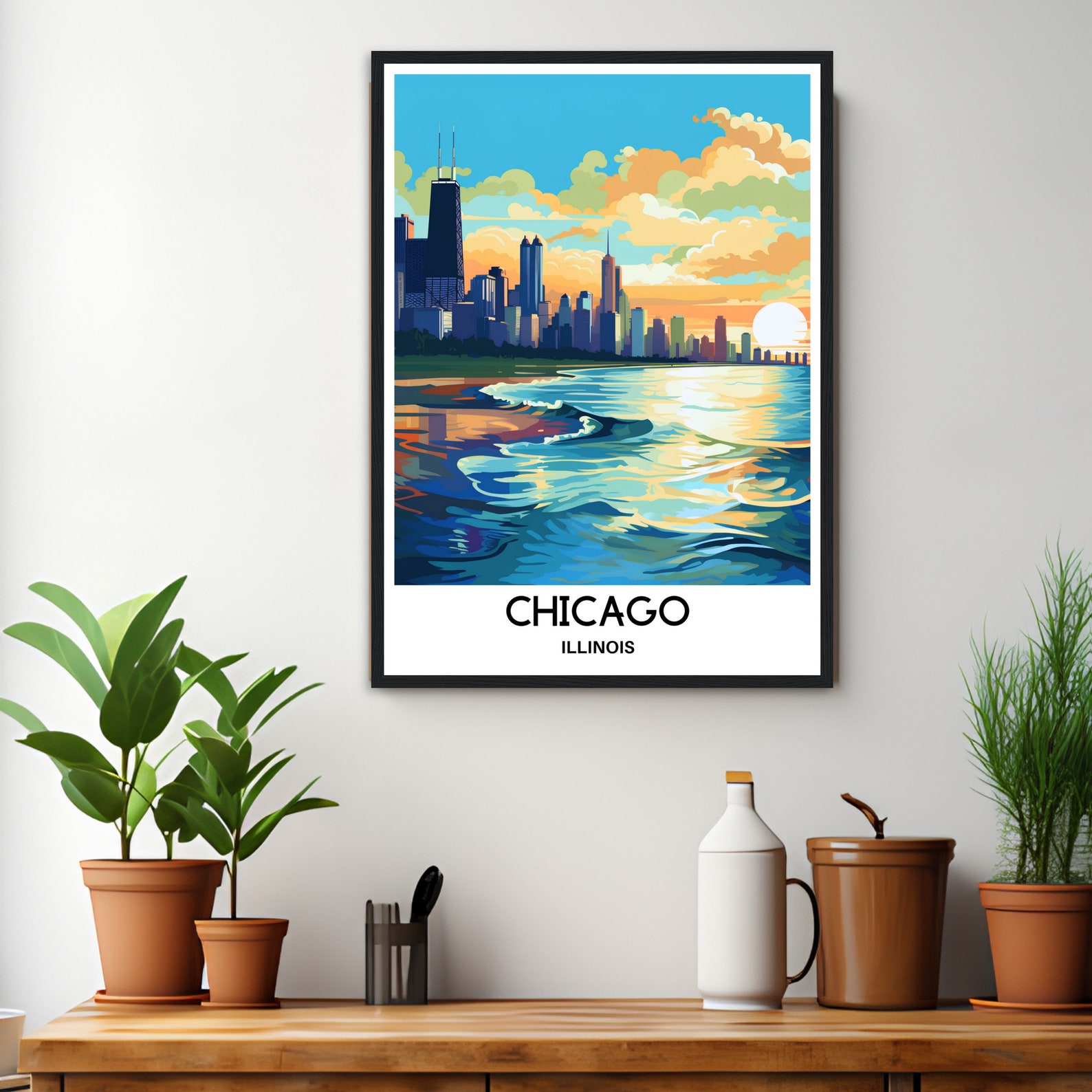Chicago Travel Poster Chicago Travel Print Chicago Art Print Chicago ...