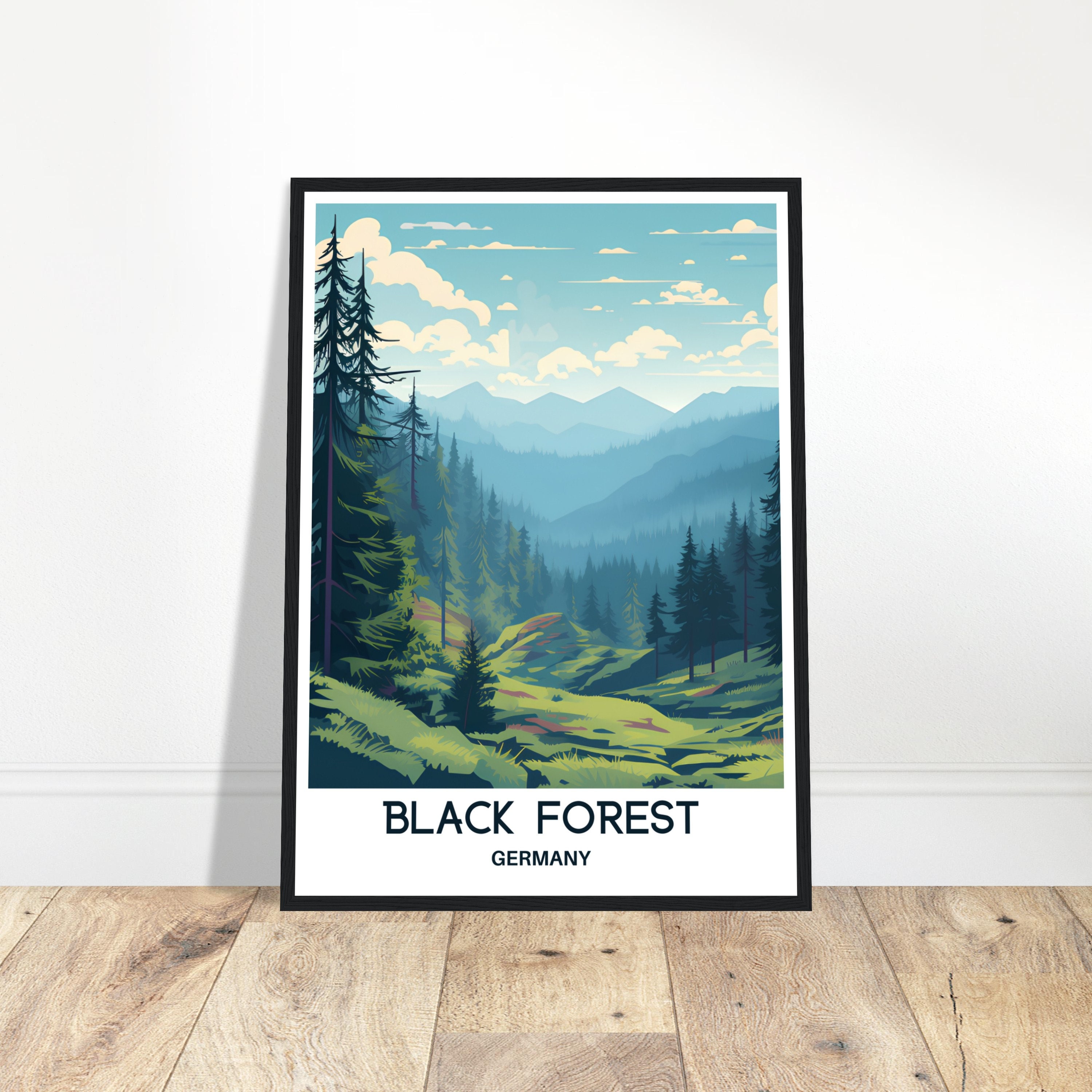 Black Forest Travel Poster Black Forest Travel Print Black Forest Art ...