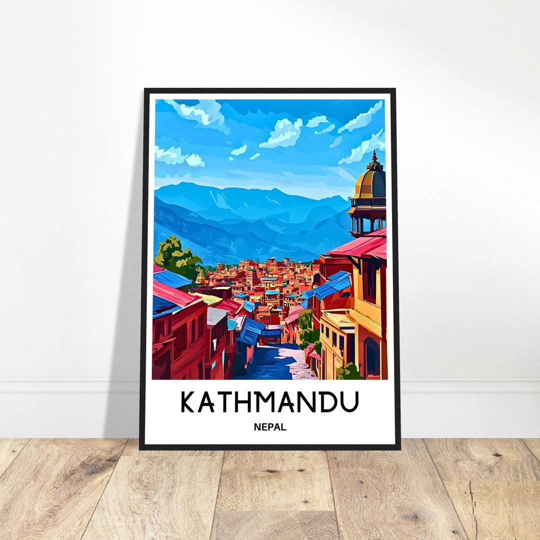 Kathmandu Travel Print Kathmandu Poster Nepalese Art Print Nepal Lover ...