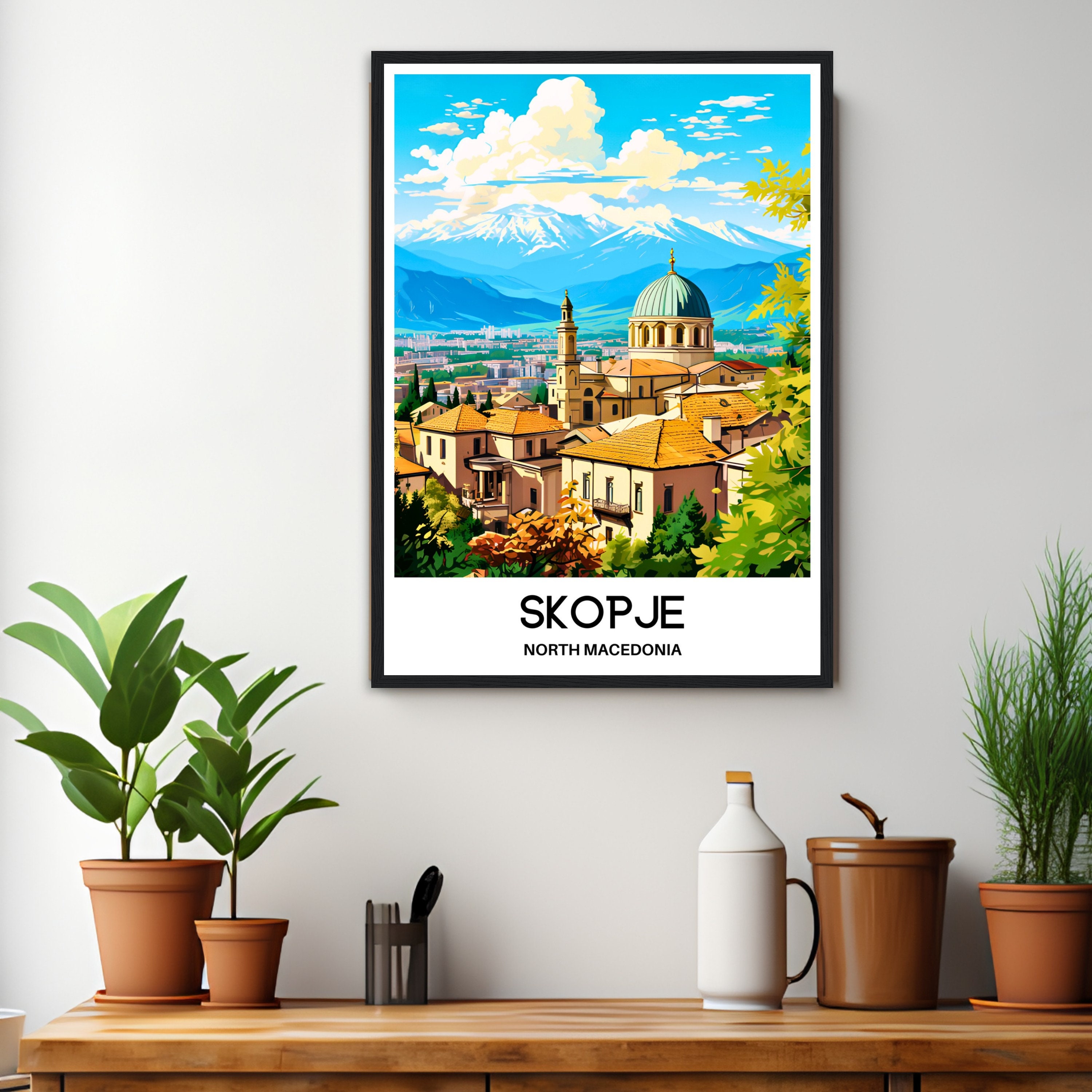 Skopje Travel Print Skopje Poster Macedonian Art Print North Macedonia ...