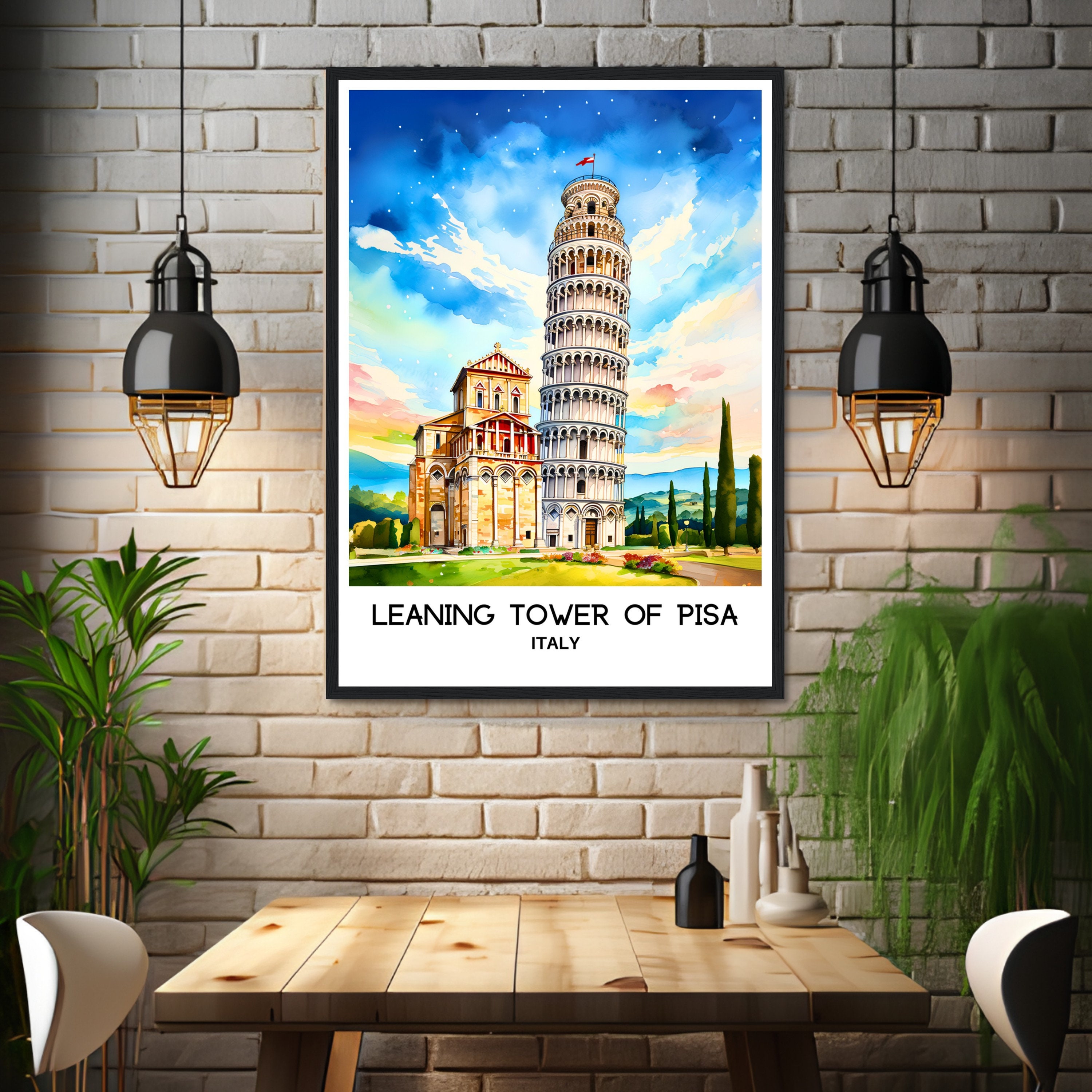 Leaning Tower of Pisa Watercolor Print Pisa Tower Travel - Etsy