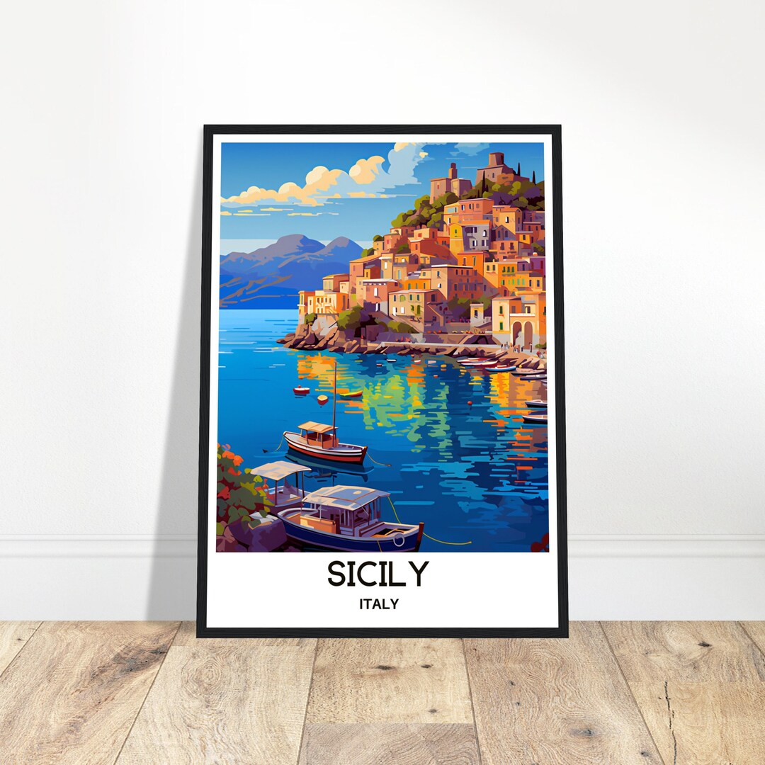 Sicily Travel Poster Sicily Travel Print Sicily Italy Travel Print ...