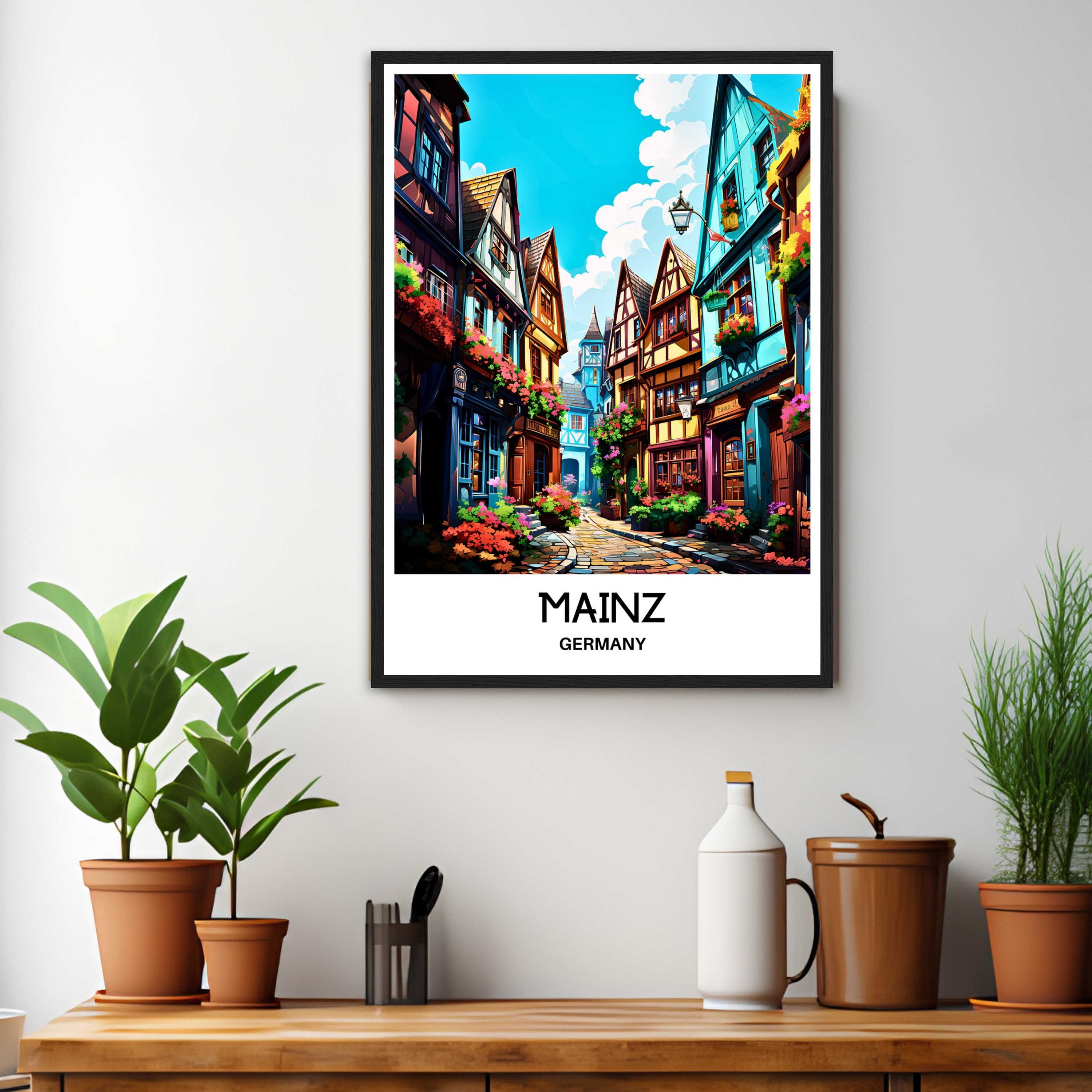 Mainz Travel Print Mainz Poster German Art Print Germany Lover Gift ...