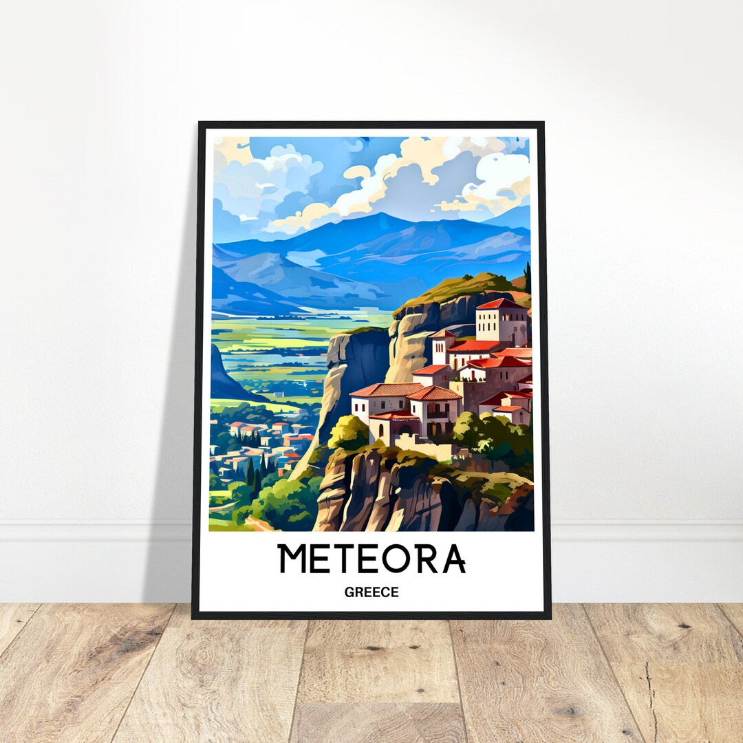 Meteora Travel Print Meteora Poster Greek Art Print Traveler Gift Idea ...