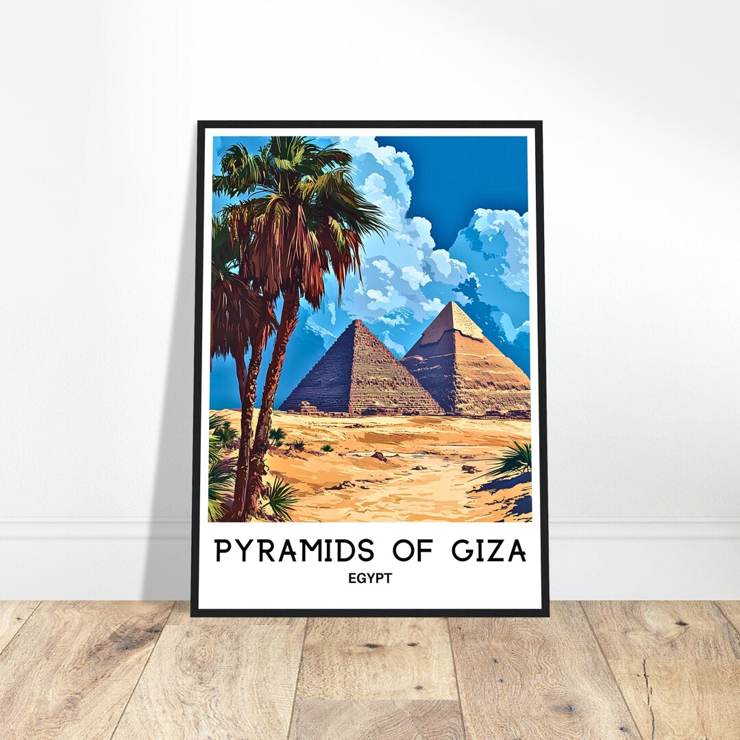 Pyramids of Giza Travel Print Poster Egyptian Art Print Egypt Lover ...