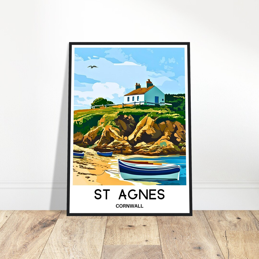 St Agnes Travel Print Cornwall Poster English Art Print England Lover ...