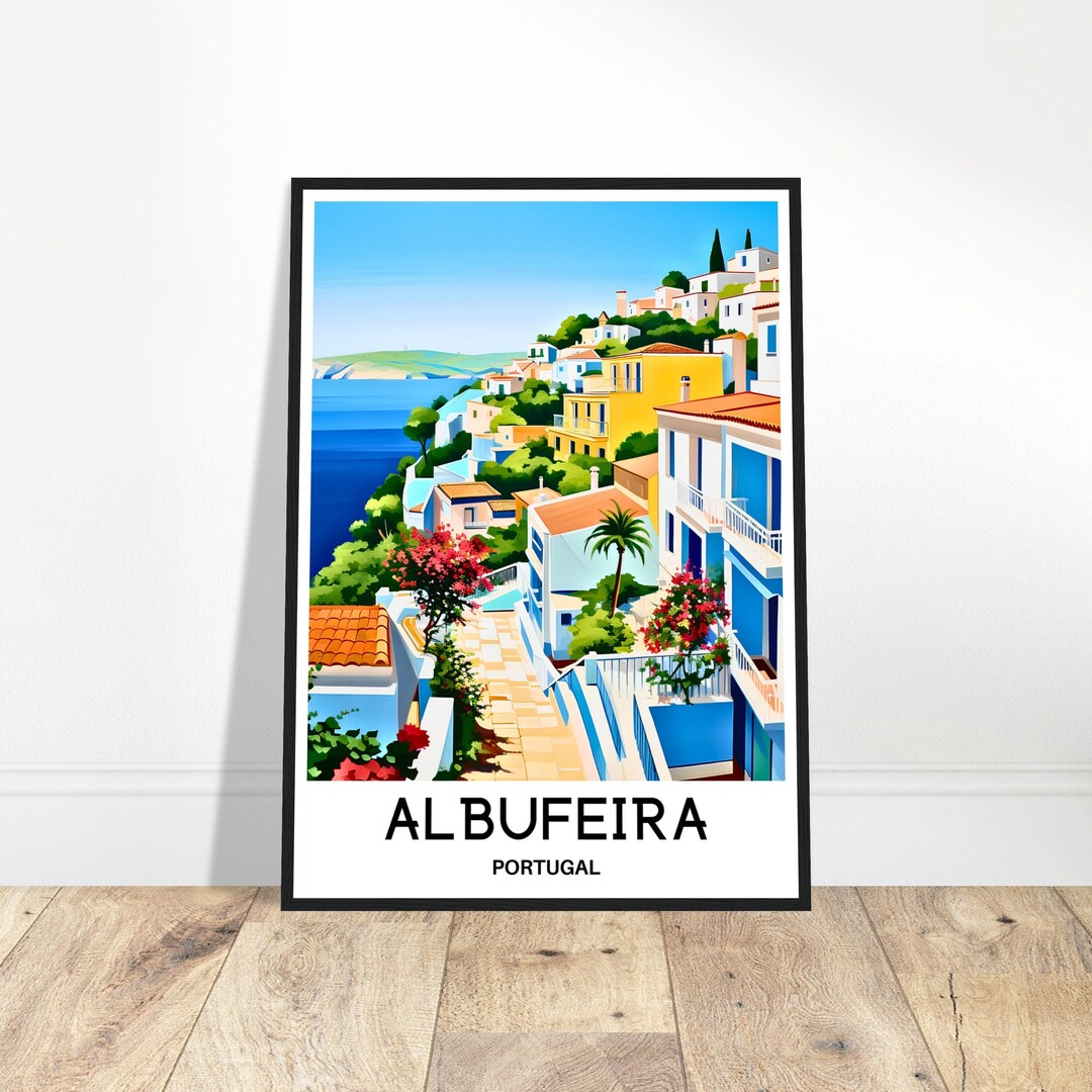 Albufeira Travel Print Albufeira Poster Portuguese Art Print Portugal ...