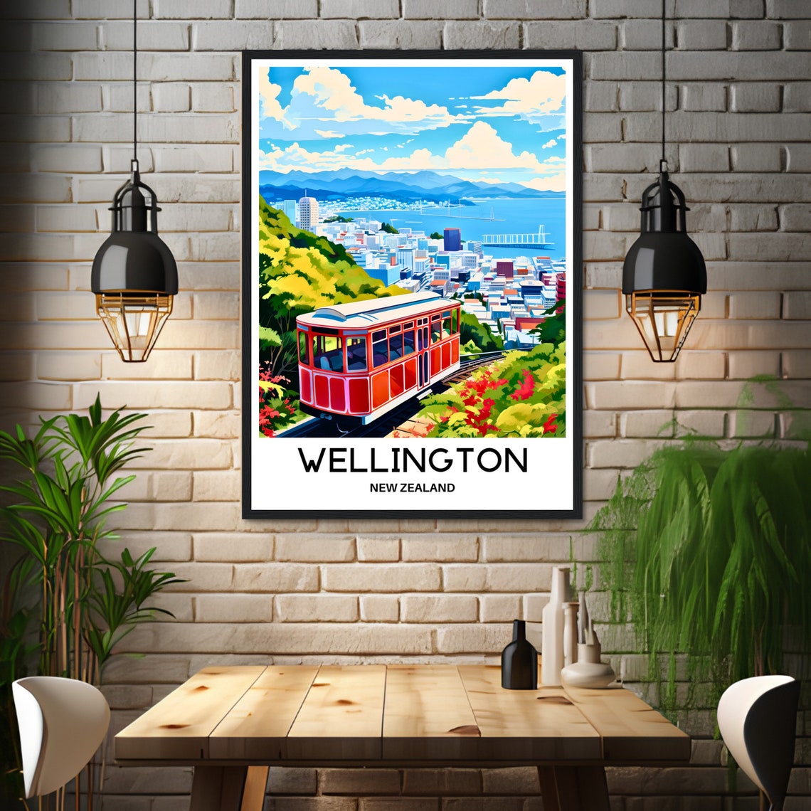 Wellington Reise-Druck Wellington Poster Kiwi Kunstdruck Neuseeland ...