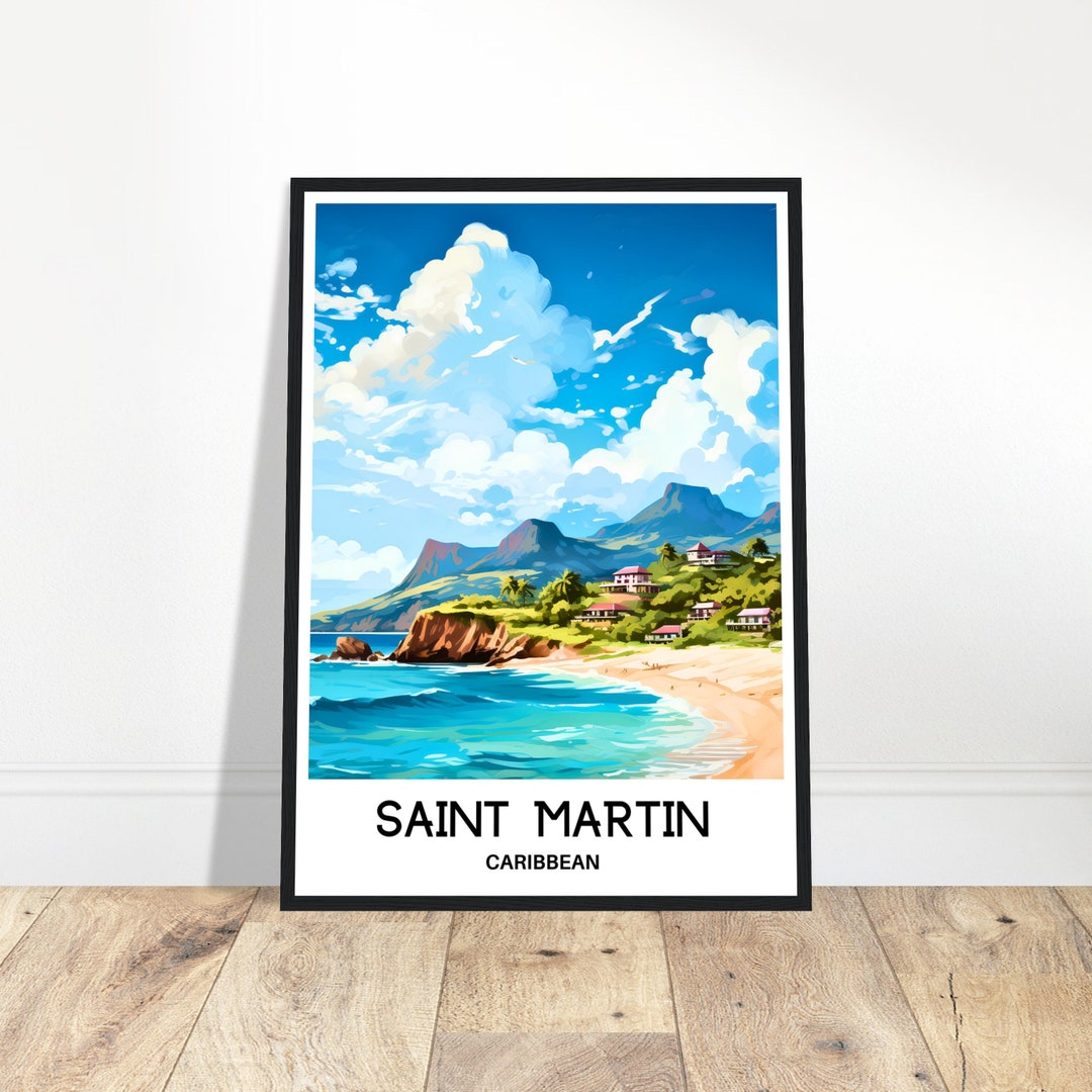 Saint Martin Watercolor Print Saint Martin Travel Poster Caribbean Art ...
