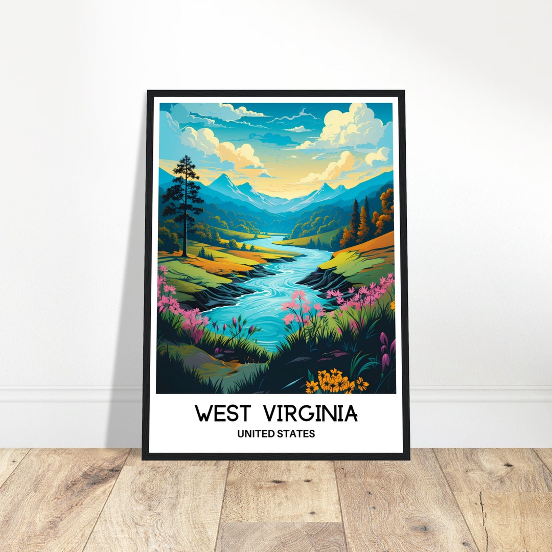 West Virginia Travel Print West Virginia Poster American Art Print ...