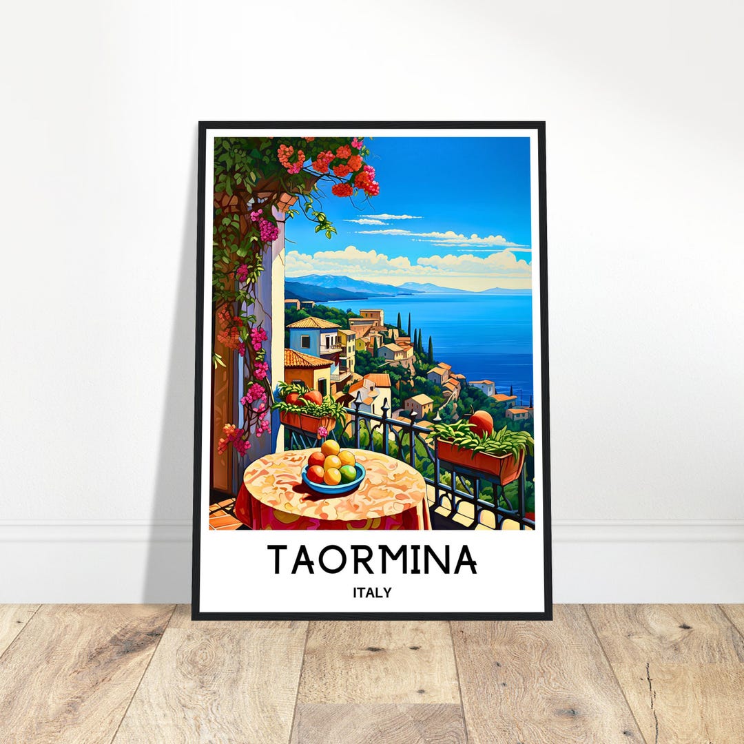 Taormina Travel Print Taormina Poster Italian Art Print Italy Lover ...