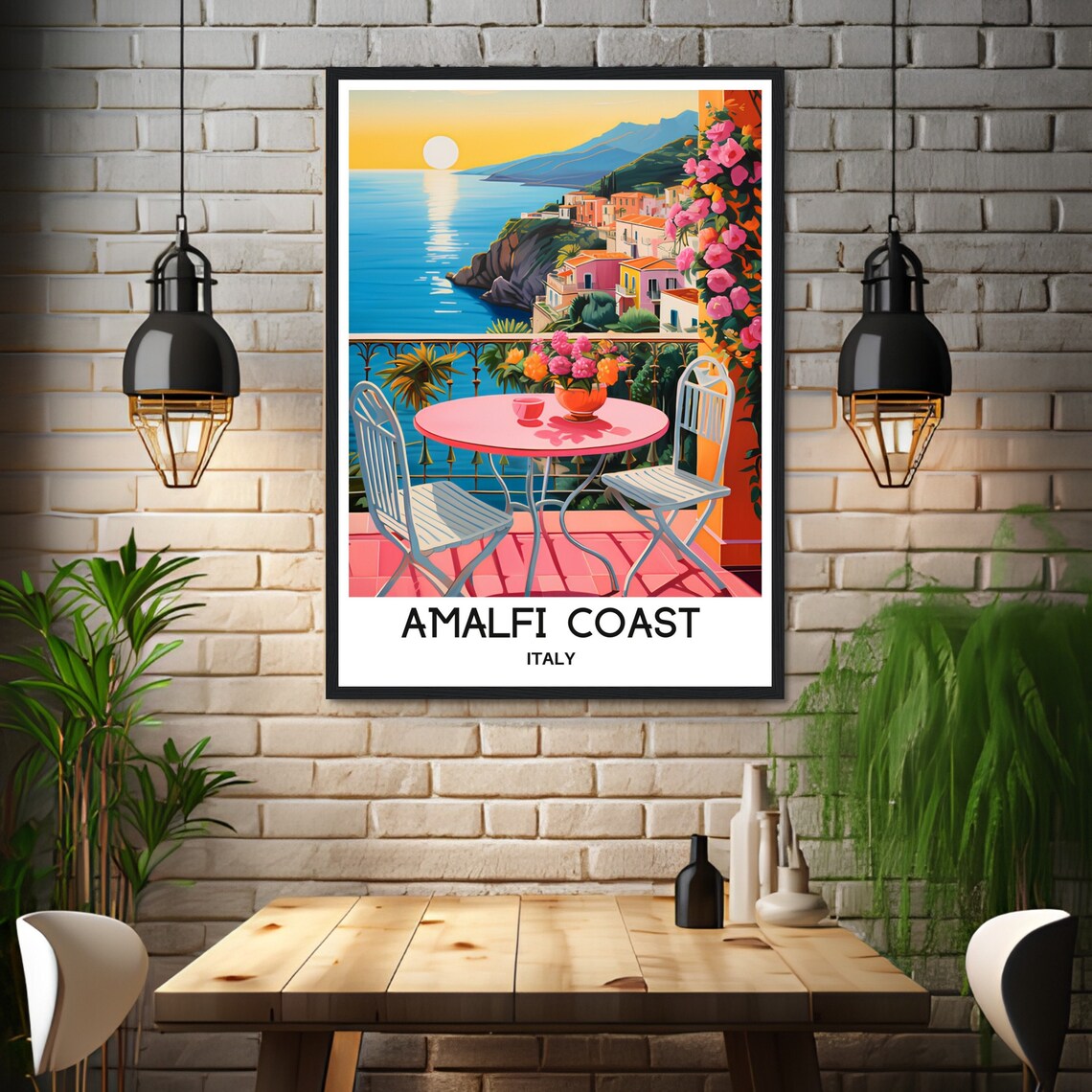 Amalfi Travel Poster Amalfi Travel Print Amalfi Coast Wall Art Amalfi ...