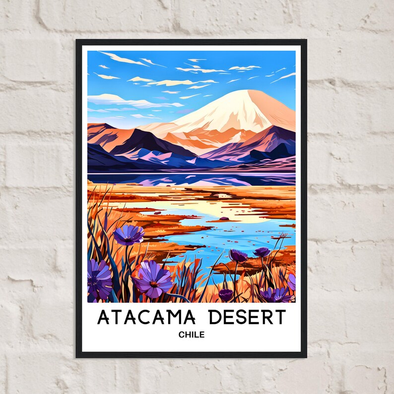 Atacama Desert Travel Print Atacama Desert Poster Chilean Art Print ...