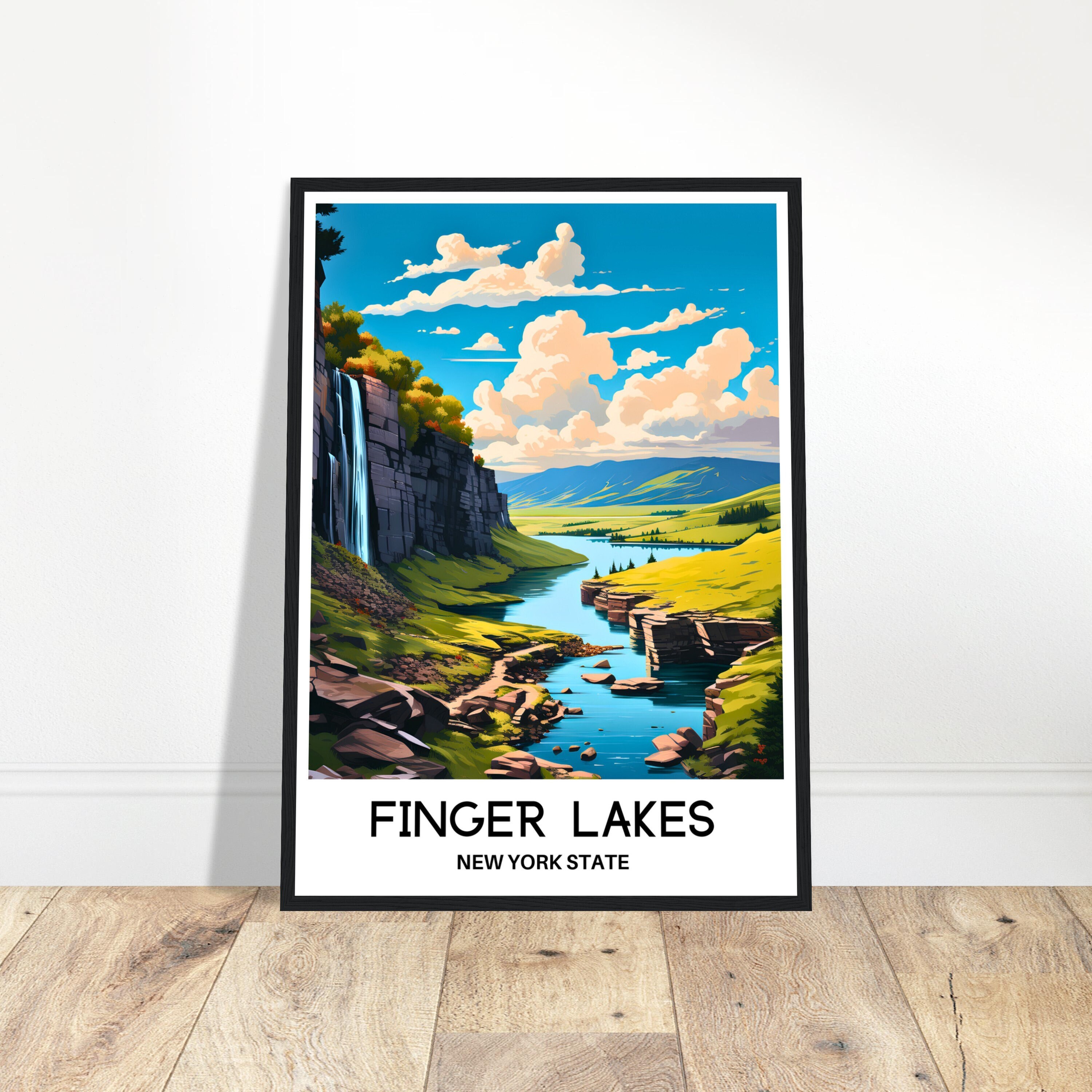 Finger Lakes Travel Print Finger Lakes Poster American Art Print New ...