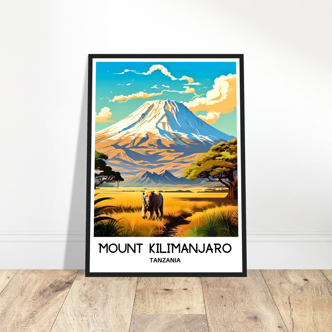 Mount Kilimanjaro Travel Print Kilimanjaro Poster Tanzanian Art Print ...