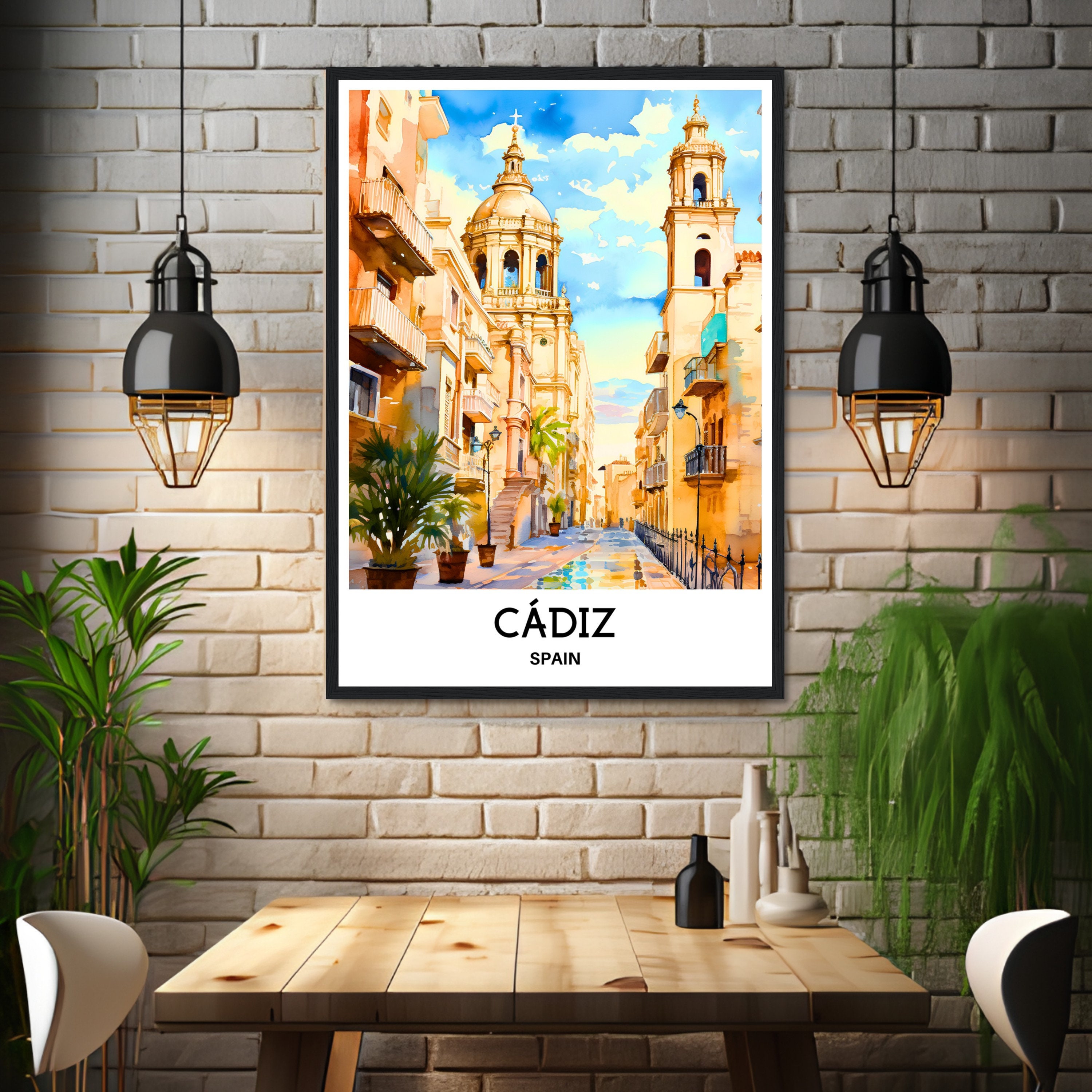 Cadiz Watercolor Print Cadiz Travel Poster Spanish Art Print Spain ...