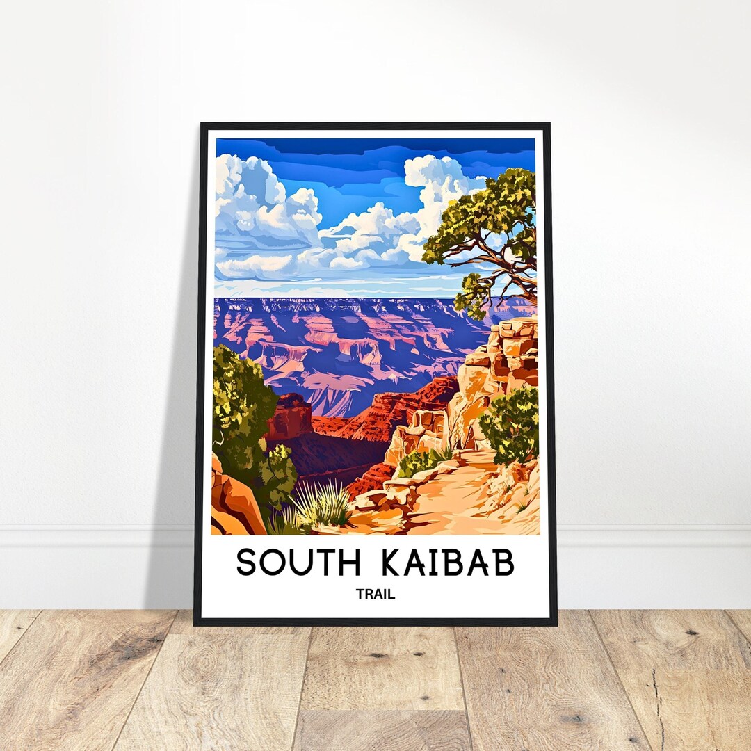 South Kaibab Trail Travel Print Poster American Art Print Arizona Lover ...