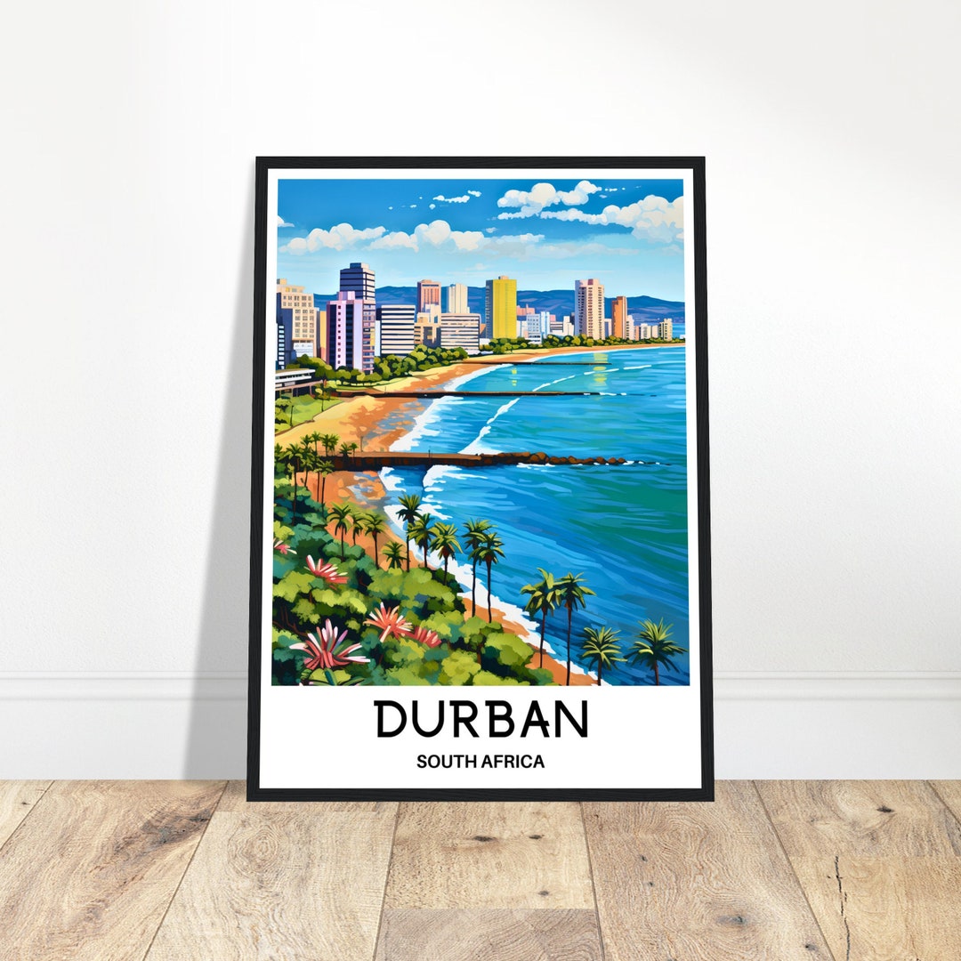 Durban Travel Print Durban Poster South African Art Print South Africa ...