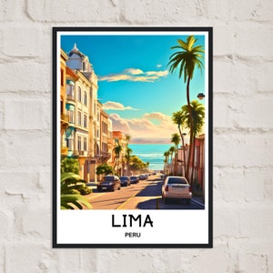 Lima Travel Print Lima Poster Peruvian Art Print Peru Lover Gift Wall ...