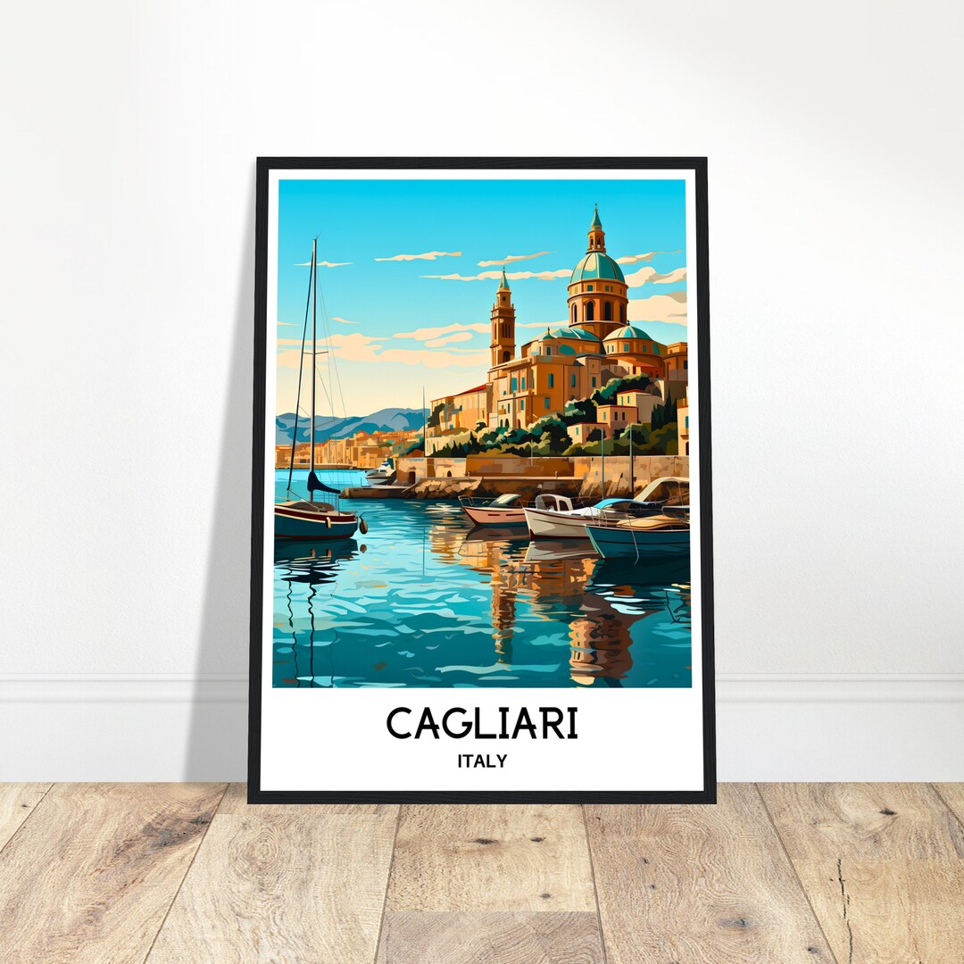 Cagliari Travel Print Cagliari Poster Italian Art Print Italy Lover Gift Italy Wall Hanging Art ...