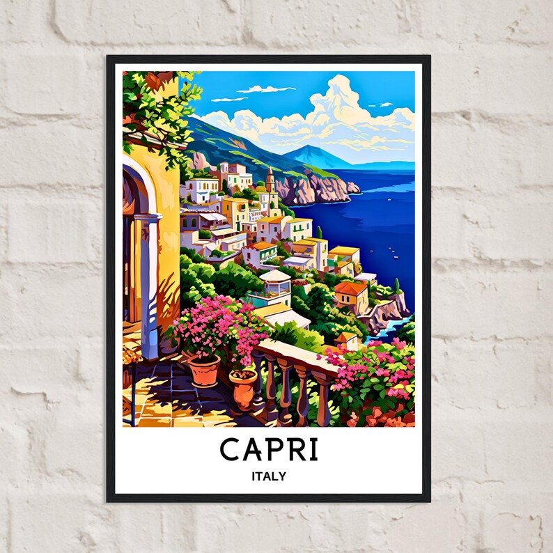 Capri Travel Poster Capri Travel Print Capri Italy Print Capri Art ...
