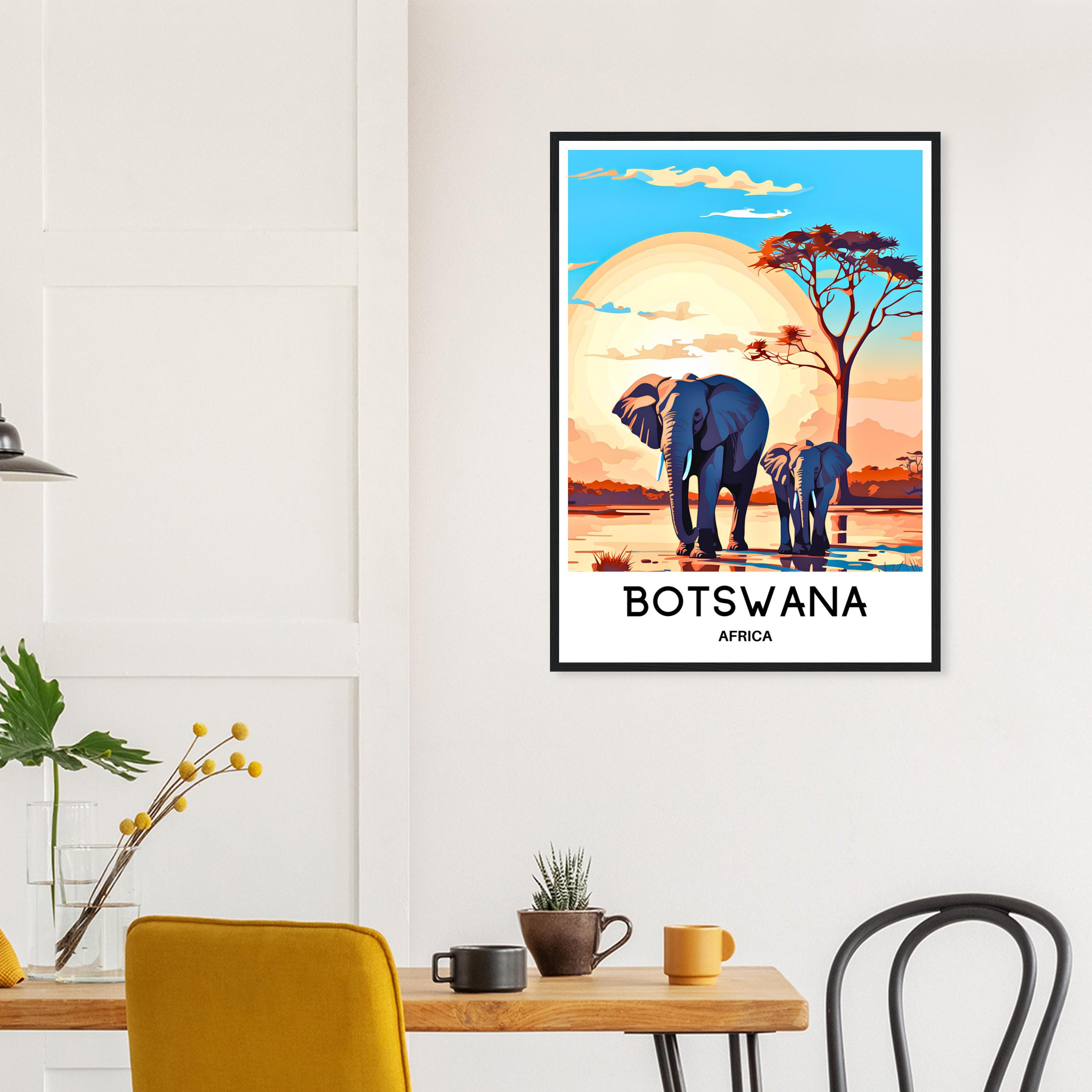 Botswana Travel Print Botswana Poster African Art Print Africa Lover ...