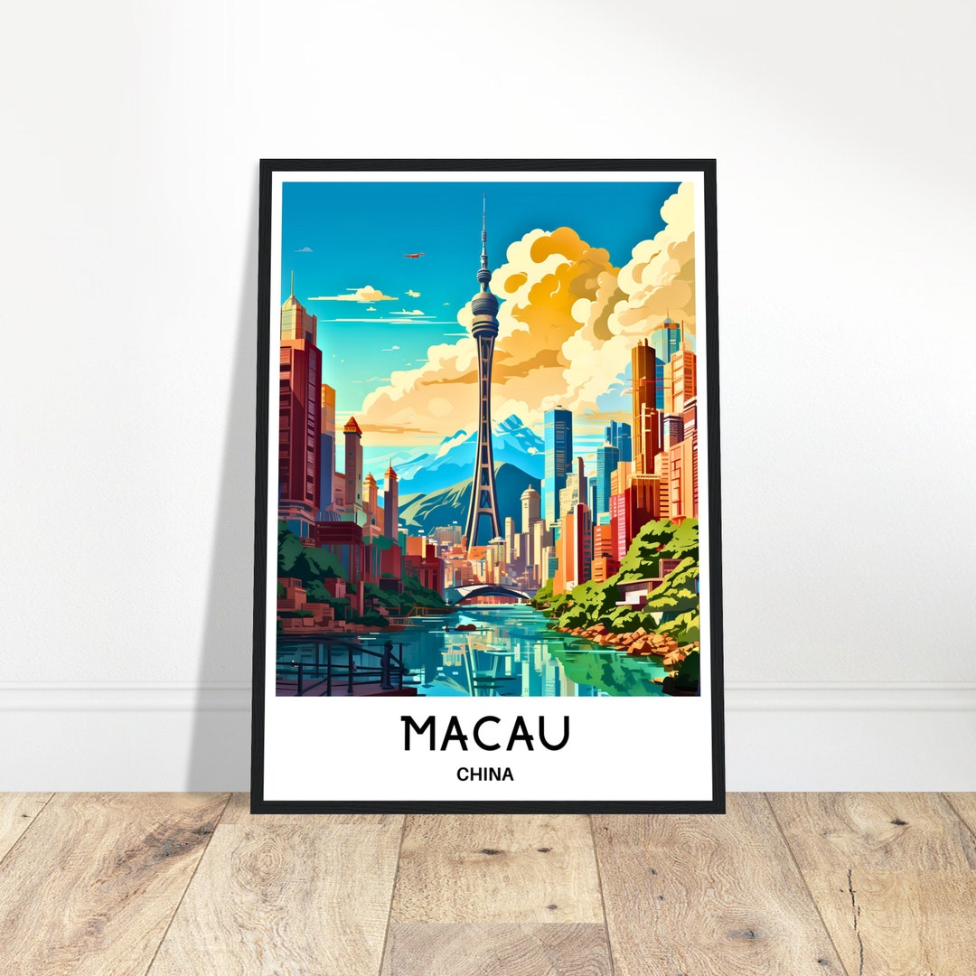 Macau Travel Print Macau Poster Chinese Art Print China Lover Gift Wall ...