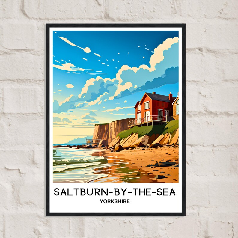 Saltburn-by-the-sea Travel Print Saltburn-by-the-sea Poster English Art ...