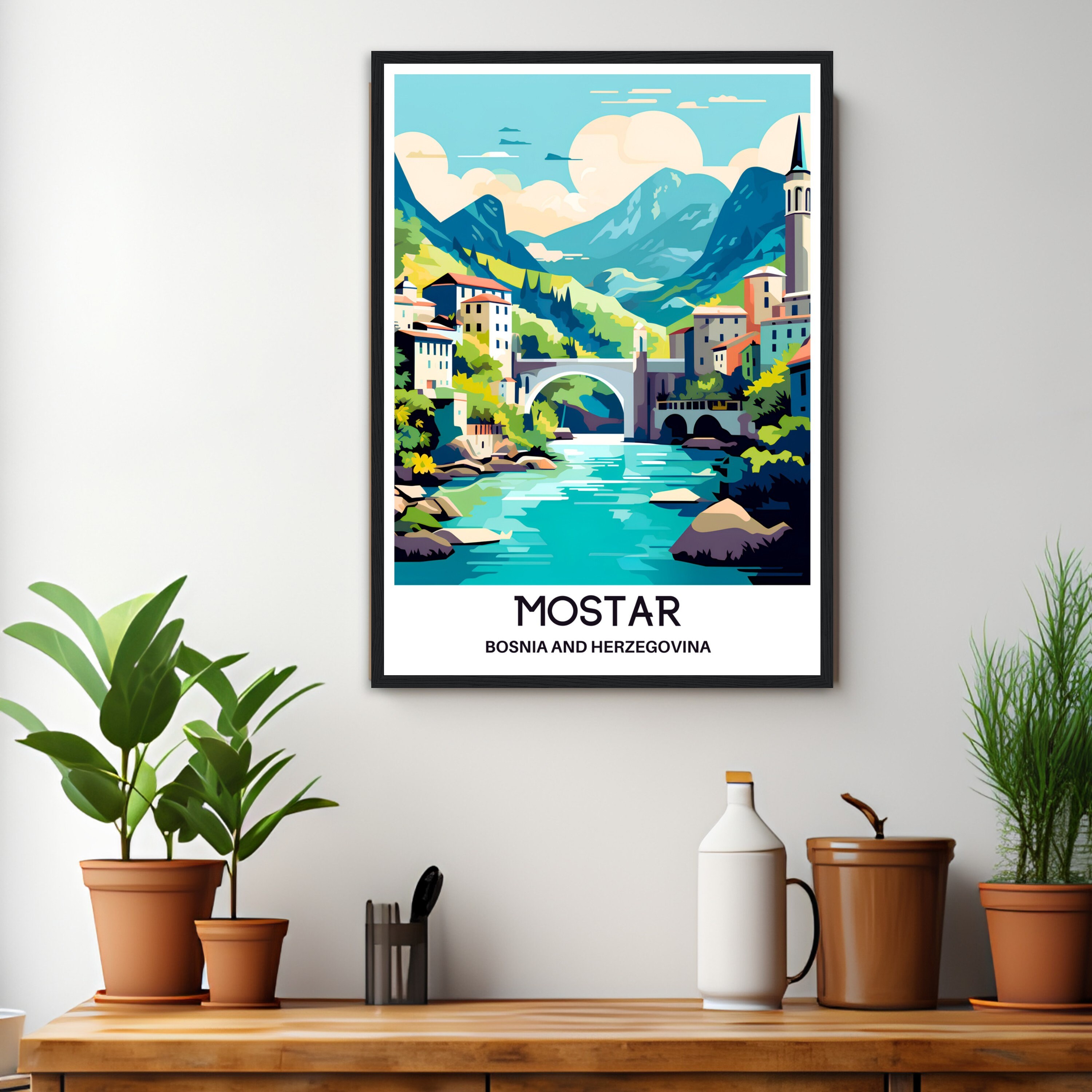 Mostar Travel Poster Mostar Travel Print Mostar Bosnia Print - Etsy UK