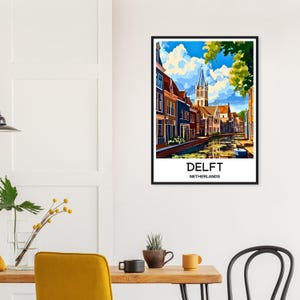 Delft Travel Print Delft Poster Dutch Art Print Netherlands Lover Gift ...
