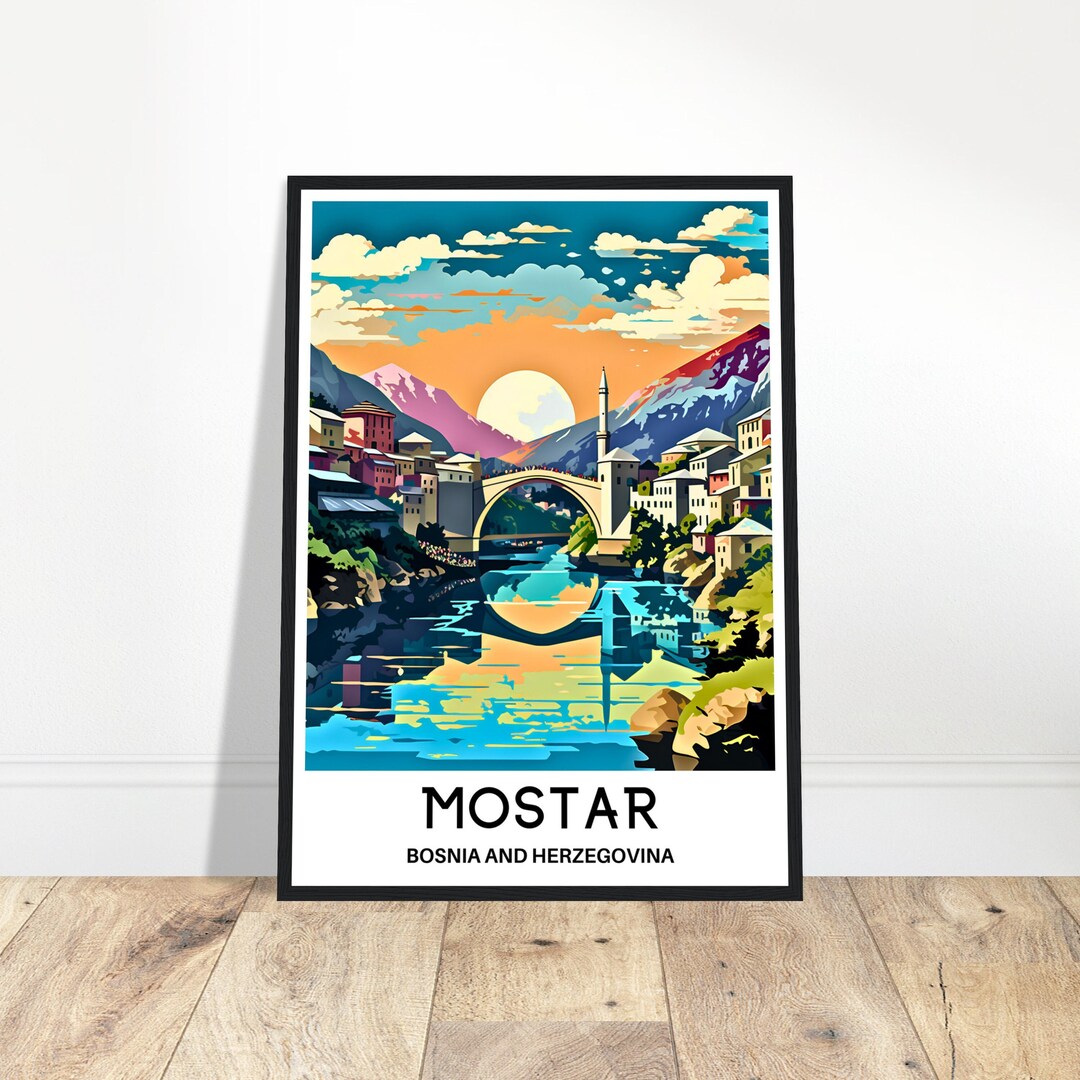 Mostar Travel Print Mostar Poster Bosnia and Herzegovina Art Print ...