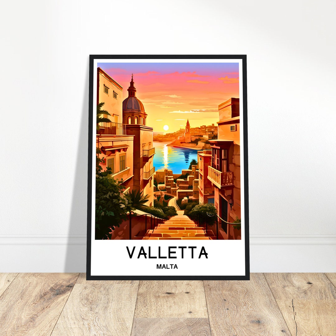 Valletta Travel Print Malta Poster Maltese Art Print Malta Lover Gift ...