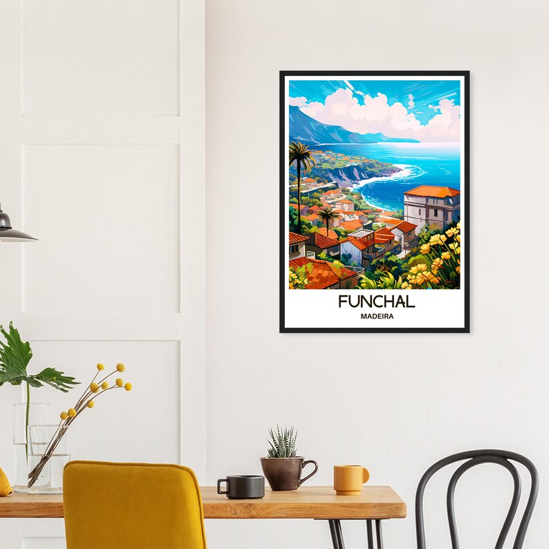 Funchal Travel Print Madeira Poster Portuguese Art Print Portugal Lover ...