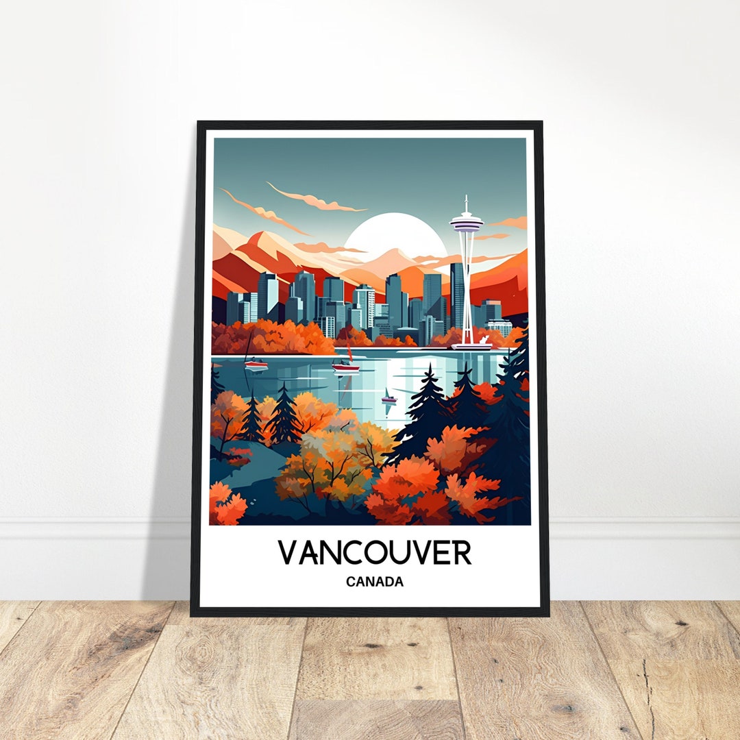 Vancouver Travel Print Vancouver Poster Canadian Art Print Canada Lover ...