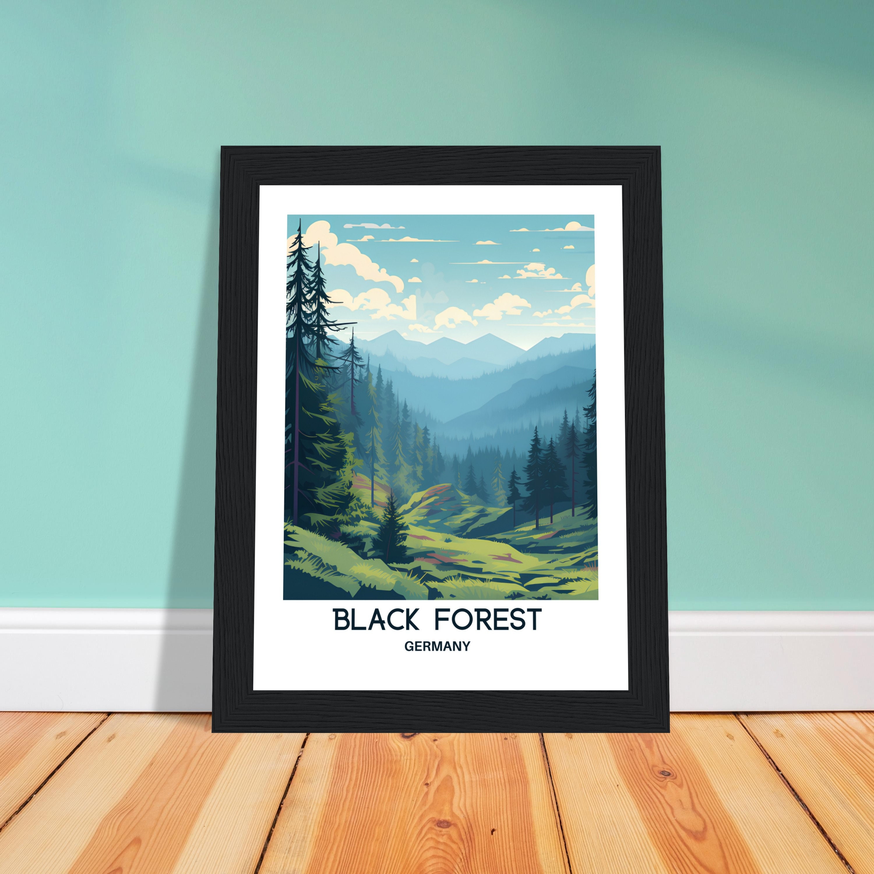 Black Forest Travel Poster Black Forest Travel Print Black Forest Art ...