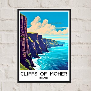 Cliffs of Moher Travel Poster Cliffs of Moher Travel Print Cliffs of ...
