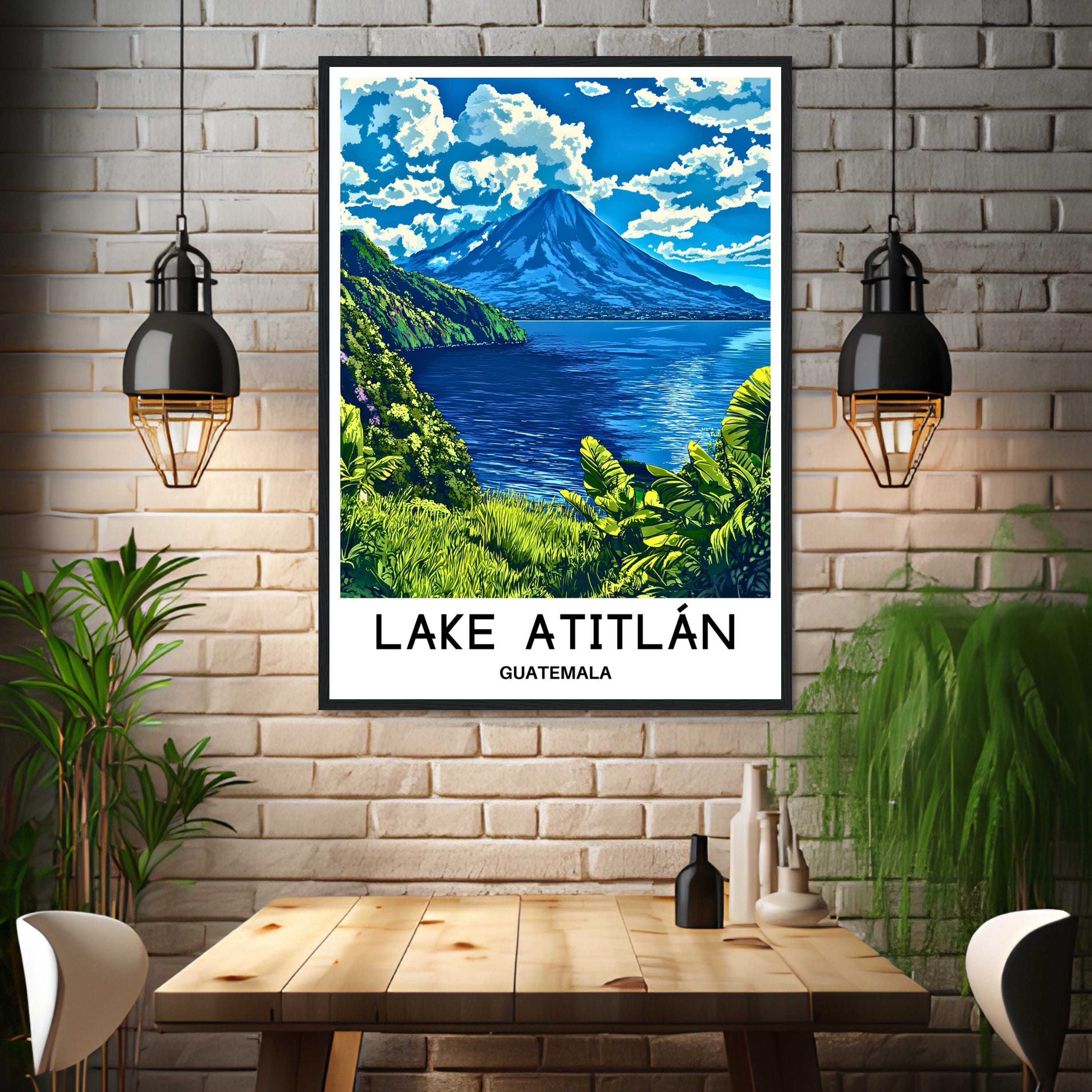 Lake Atitlan Travel Print Lake Atitlan Poster Central America Lover ...