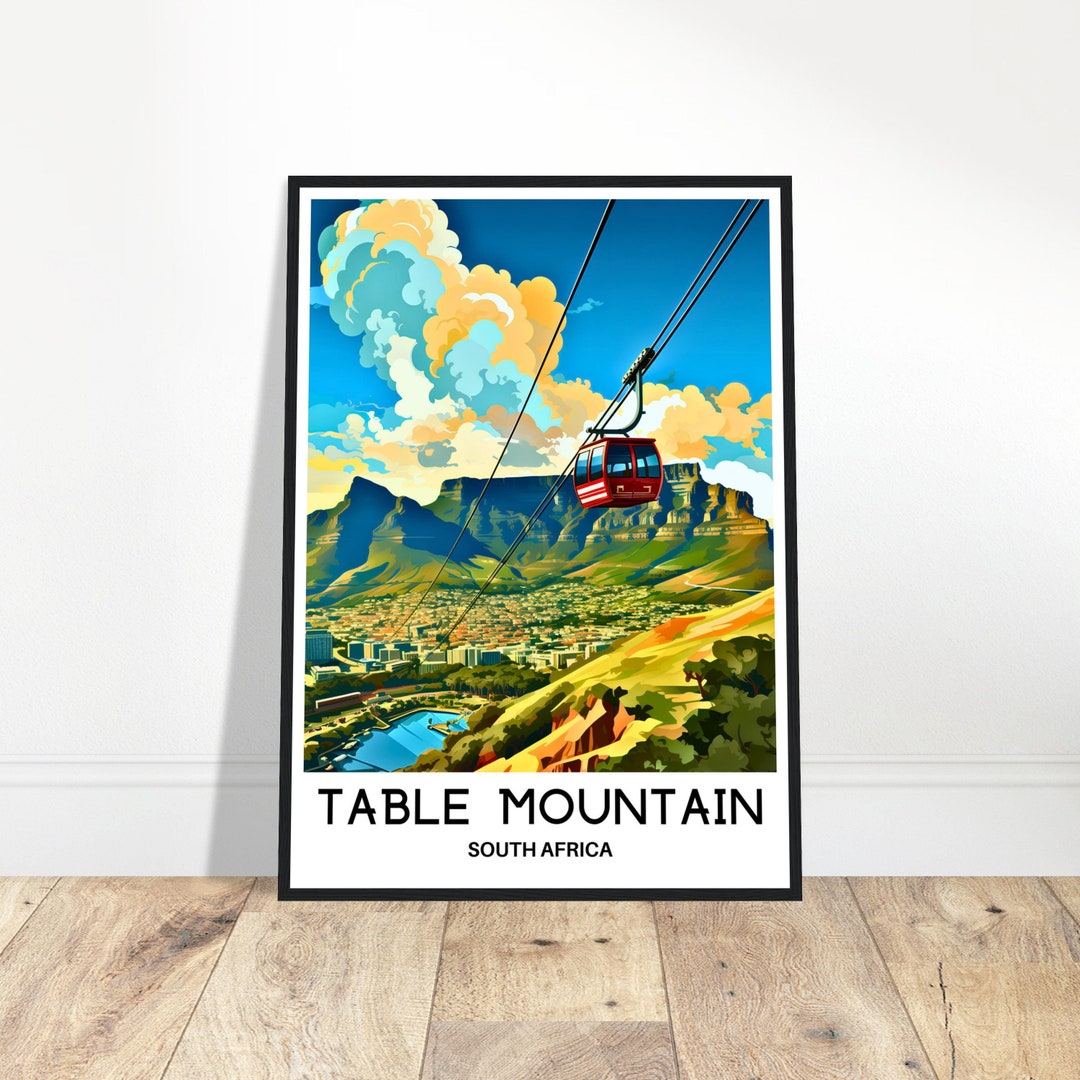 Table Mountain Travel Print Table Mountain Poster South African Art ...
