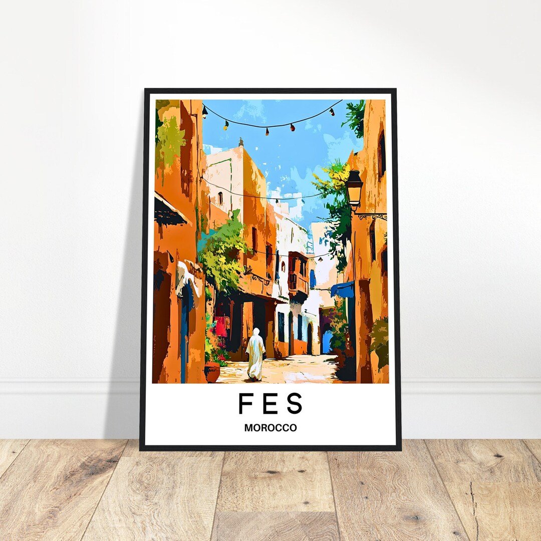 Fes Travel Print Fez Poster Moroccan Art Print Morocco Lover Gift Wall ...
