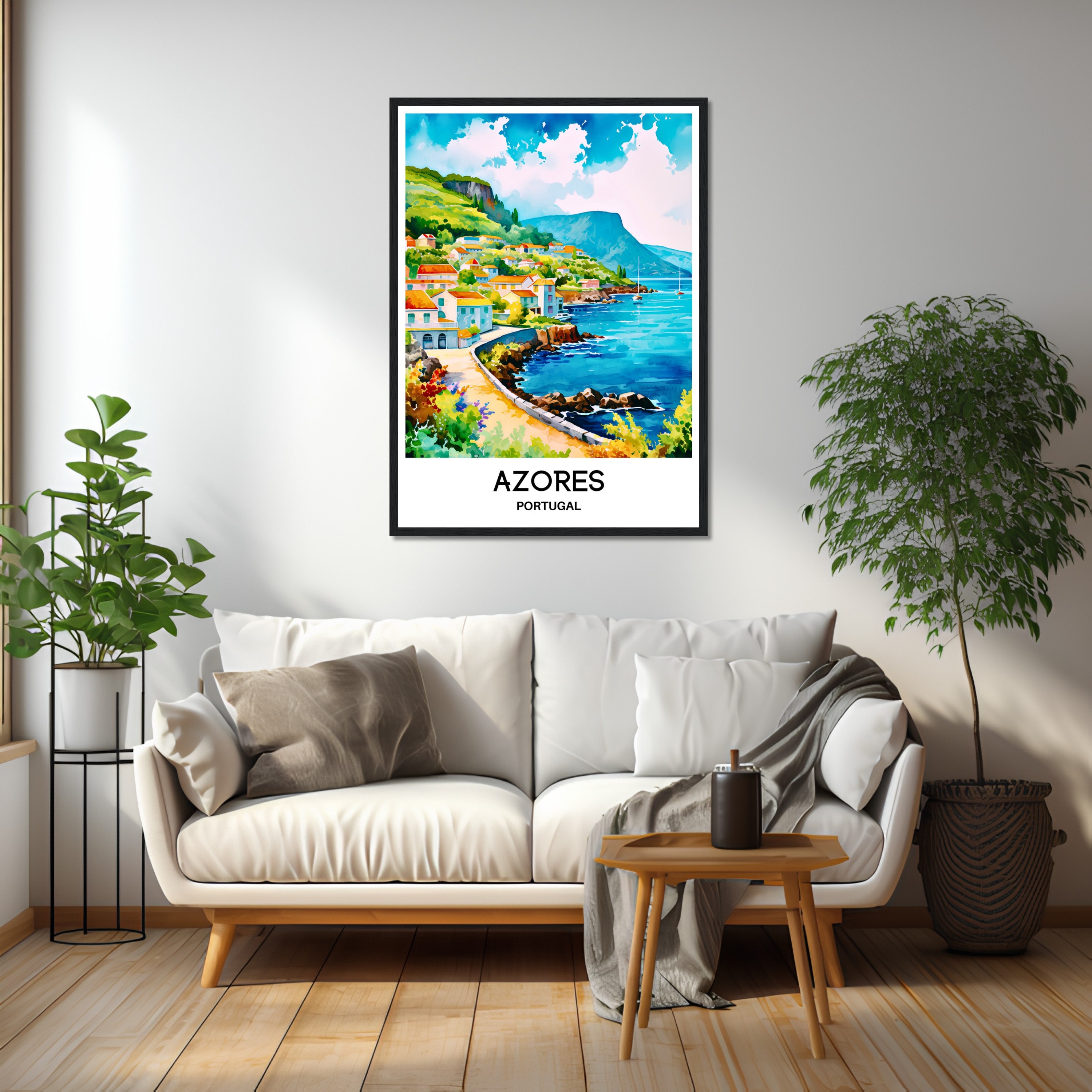 Azores Watercolor Print Azores Travel Poster Portuguese Art Print ...