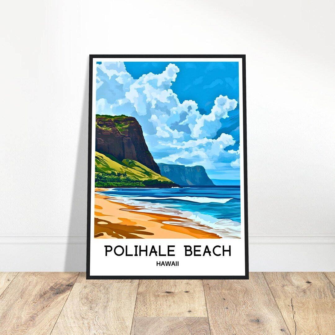 Polihale Beach Travel Print Poster Hawaiian Art Print Hawaii Lover Gift ...
