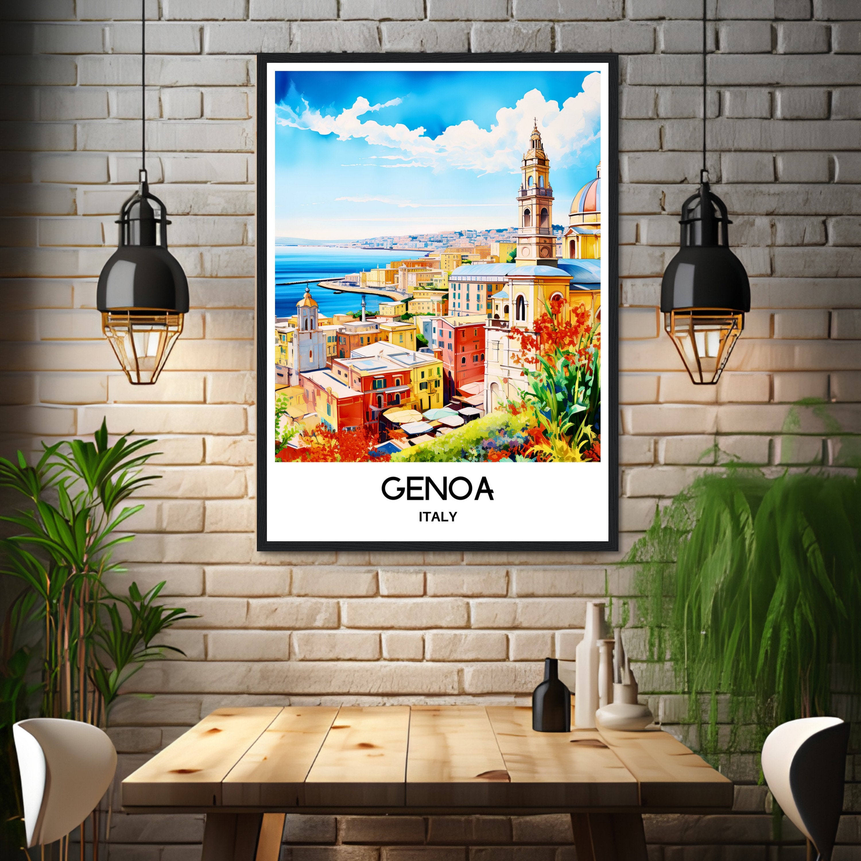Genoa Watercolor Print Genoa Travel Poster Italian Art Print Italy Lover Gift Genoa City ...